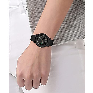 Lacoste 12.12 Women's Quartz Plastic and Silicone Strap Watch, Color: Black (Model: 2001212)