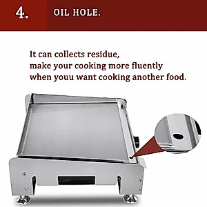 2300W Commercial Electric Frying Pan, Non Stick Temperature Controlled Multi-Functional Snack Kitchen Appliance, Teppanyaki, Pancake, Steak, Fried Rice, Fried Egg, Teppanyaki Squid, Etc