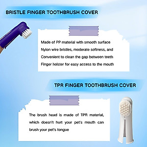 Pet Dog Dental Care Fresh Breath Kit with Dog Toothpaste, Dog Toothbrush and Finger Brush, Reduces Plaque & Cleans Tartar, Healthy & Clean Dog Teeth, Pet Toothpaste, Beef Flavor