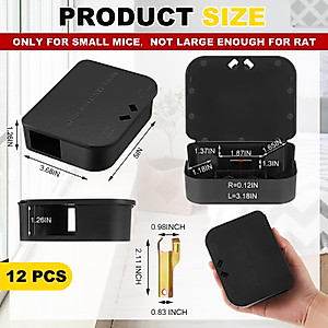 Qualirey 12 Pcs Mouse Bait Stations Mouse Stations with Keys Mouse Traps, Keeps Children and Pets Indoor and Outdoor, Only for Small Mice, Bait Not Included (Black)