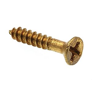 Prime-Line 9034615 Wood Screw, Flat Head Phillips, #6 X 3/4 in, Solid Brass, Pack of 25