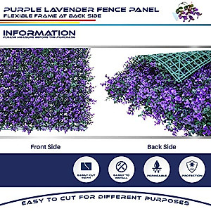 Windscreen4less 20" x 20" Artificial Purple Lavender Outward Fence Panel 3 Pcs