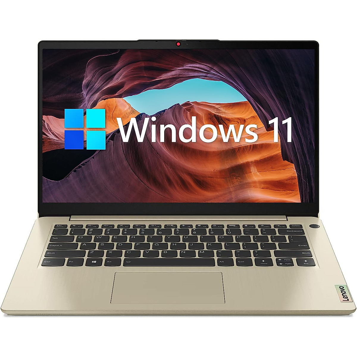 Lenovo IdeaPad 3 Laptop, 14" FHD Display, AMD Ryzen 7 5700U, 36GB RAM, 2TB PCIe M.2 SSD, Wi-Fi 6, Windows 11 Home, Webcam, Fingerprint Reader, Backlit Keyboard, HDMI, Beige/Sand