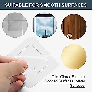 Adhesive Curtain Rod Holder, Goowin Tension Rod Holder, No Drilling Transparent Small Tension Rod Bracket (Only for Tension Rods Within 1" Diameter At Both Ends) (6 Pack)