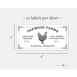 Custom Egg Carton Labels, 2" x 4", 10 per sheet