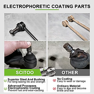 SCITOO 8pcs 2WD Front Suspension Kit Upper Control Arms Lower Ball Joints Sway Bar Links Outer Tie Rods Fit 2005 2006 2007 2008 For Ford For F-150 2006-2008 For Lincoln Mark LT RWD