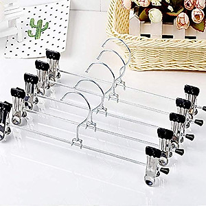 Pants Hangers 30Pcs Pant Hangers with Clips Skirt Hangers Clip Hangers Metal Hangers for Pants Slack Hangers