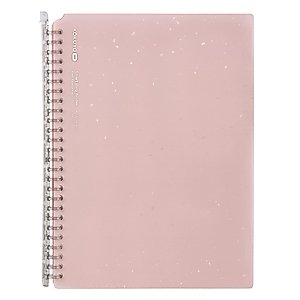 KOKUYO Me Campus Smart Ring Binders, B5 Taupe Rose Binder Notebooks, Up to 60 Sheets 26 Holes Slim Binder Folder with 10 Extra Campus Sarasara Loose-leaf Paper for Work, Study & Journal, Japan Import