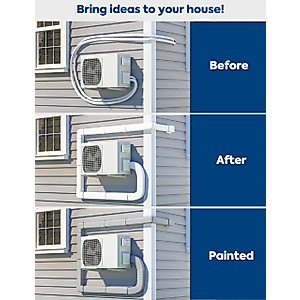 Nouscan 3" 9Ft Mini Split Line Set Cover with Flexible Duct, Upgrade PP Decorative Minisplit Lineset Cover Kit, Paintable for Mini Split, Air Conditioner, Central AC, HAVC and Heat Pumps, White