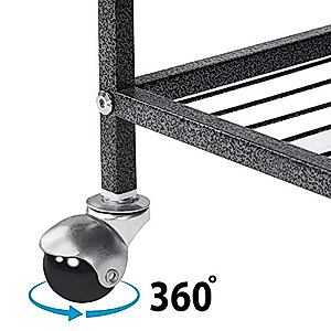 Topeakmart Small Animals Cages Ferret/Guinea Pigs/Chinchilla/Rabbit Cages 2-Story Rolling Metal Critter Nation w/ 2 Removable Ramps &Litter Box, Hammock,Black