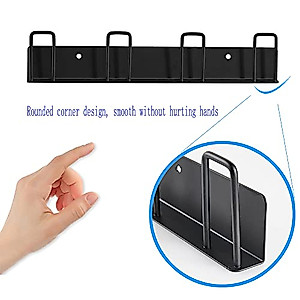 2pcs Mug Hooks Wall-Mounted Mug Holder,BAIEUEJO Coffee Cups Holder Hanger no Drilling,Mug Rack Hooks with 4 Cup Holders,Cups Storage Hooks ​for Kitchen, Living Room, Office(Black)