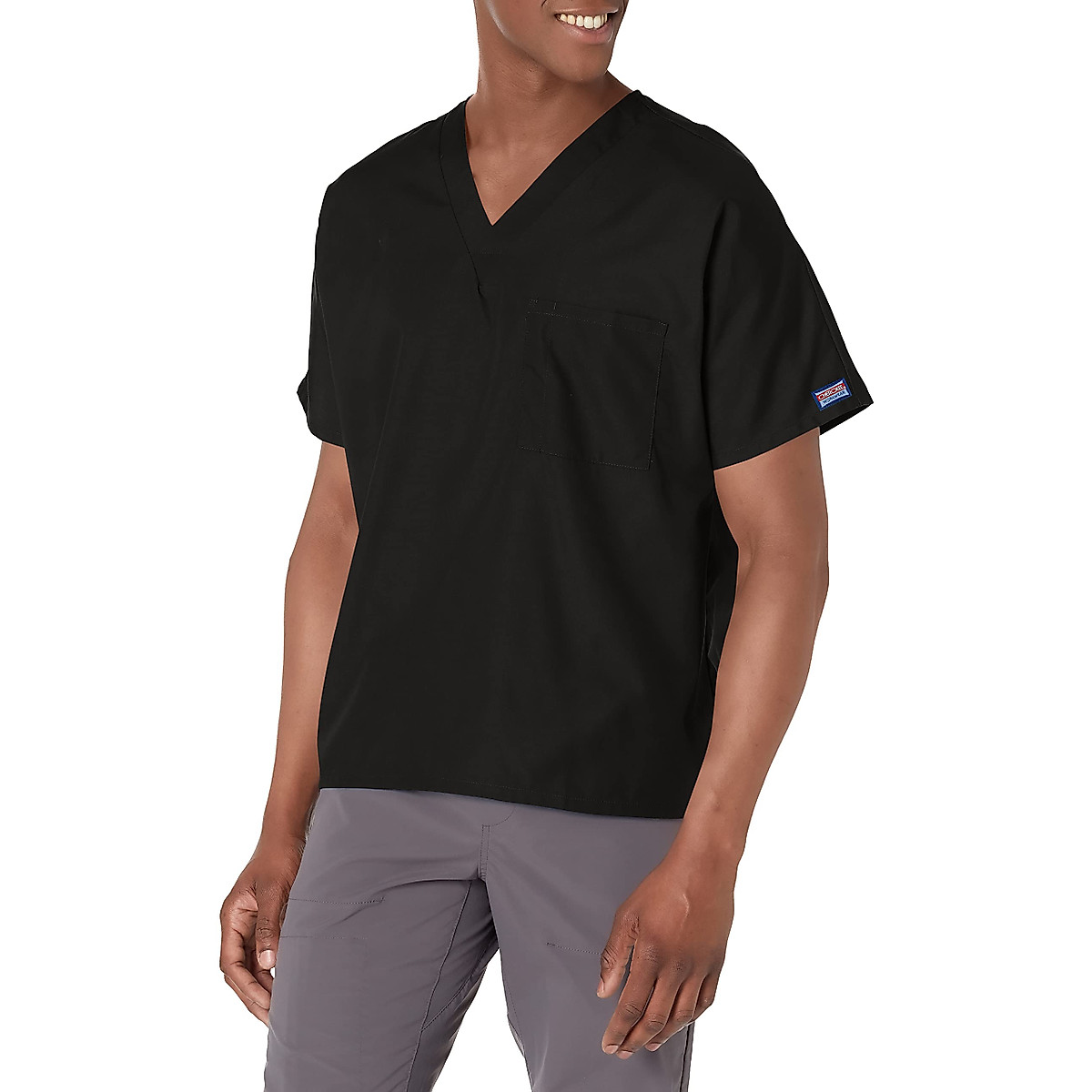 Cherokee Originals Unisex V-Neck Scrubs Shirt, Black, Large