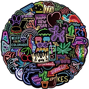 LAGOM DREAMBOAT Fashionable Cyberpunk Style Waterproof Stickers, Create Unique Looks- 50 Pieces per Pack