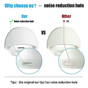 [4 Pairs ] Replacement Ear Tips for AirPods Pro and AirPods Pro 2 with Noise Reduction Hole, Silicone Ear Tips for AirPods Pro with Portable Storage Box and Fit in The Charging Case(XS/S/M/L)