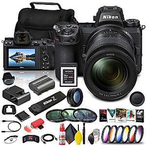 Nikon Z 6II Mirrorless Digital Camera 24.5 MP with 24-70mm f/4 Lens (1663) + 64GB XQD Card + Corel Software + Case + Color Filter Kit + Telephoto Lens + More - International Model (Renewed)