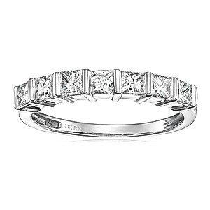 Vir Jewels 1/2 cttw Princess Cut Diamond Wedding Band for Women in 14K White Gold Channel Set Ring, Size 6