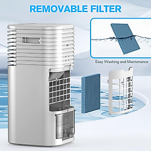 Windowless Portable Air Conditioner, 15H Timer & 120°Oscillation, 3-IN-1 Portable AC Unit with Remote, 2-Gal Tank, 3 Modes & 3 Speeds, Ultra-Quiet 24" Ventless Swamp Cooler for Room Home Office