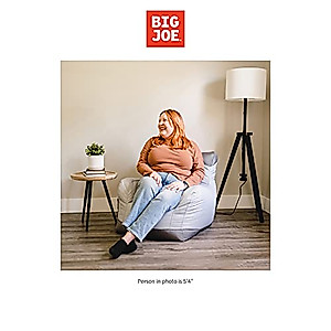 Big Joe Dorm Bean Bag Chair with Drink Holder and Pocket, Two Tone Gray Smartmax, Durable Polyester Nylon Blend, 3 feet