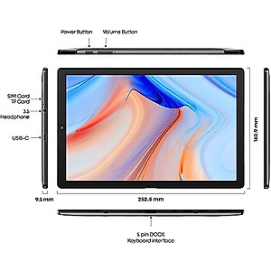 CHUWI Tablet, Hipad X Phone Call Tablet 6GB RAM 128GB Android 11.0 Unlocked Phablet, 4G LTE Wi-Fi T618 Octa Core Dual Band WiFi Bluetooth 5.0, IPS 2K screenwith 10.1 inch Tablet with Keyboard
