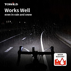 TOWILD CL1200 Bike Lights for Night Riding,Compatible with Garmin/GoPro Mount,1200 Lumen Bright Bike Headlight,4000mAh Rechargeable Battery,Waterproof Bike Front Light for Commuter Cyclists