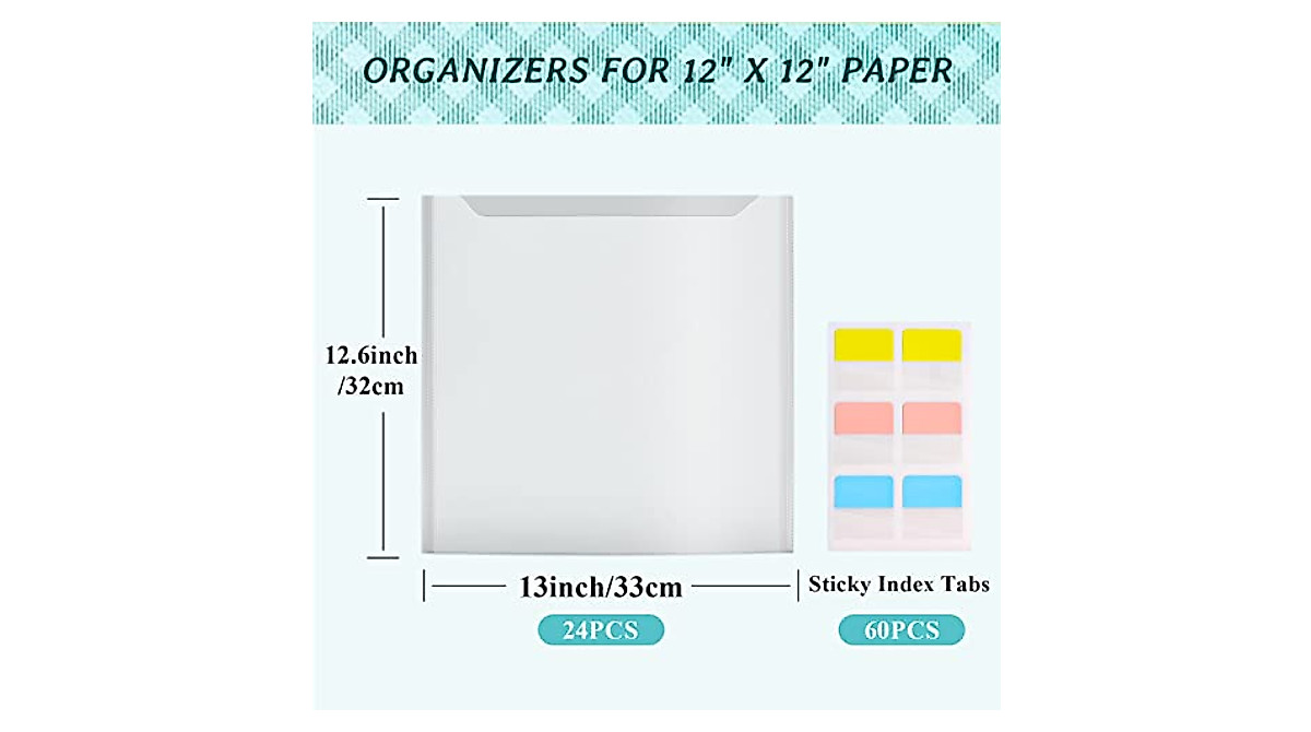 Caydo 24 Pack 12x12 Scrapbook Paper Storage Organizer