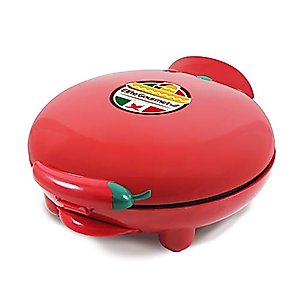 Elite Gourmet EQD413 Non-Stick Electric, Mexican Taco Tuesday Quesadilla Maker, Easy-Slice 6-Wedge, Grilled Cheese, 8 Inch, Red