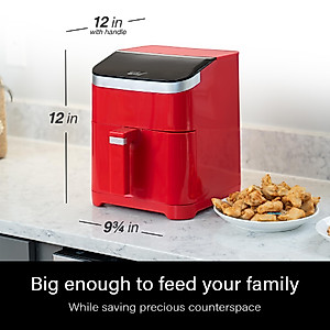 Deco Chef 5.8QT Air Fryer, 8-in-1 Smart Cooking Programs, Nonstick and Dishwasher-Safe Basket, Red