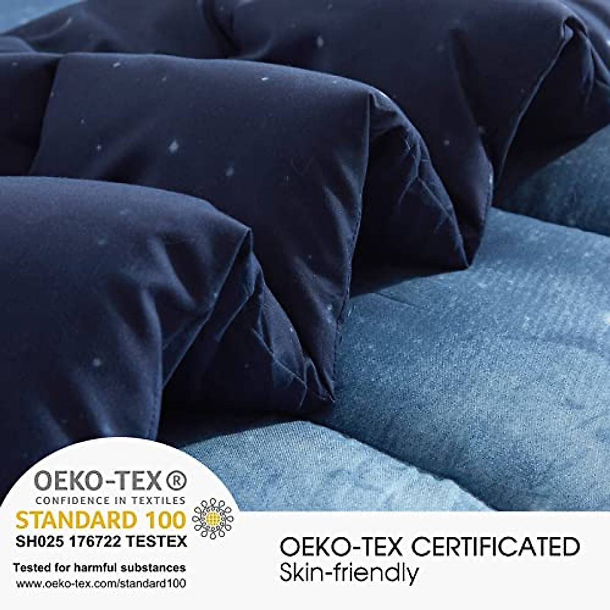 HYPREST Twin Comforter Set for Girls Boys,Star Moon Galaxy Soft Cute Twin Bed Comforter Sets, 2 Pieces Kids Teens Blue Lightweight Comforter Cooling Breathable (Oeko-Tex Certified)