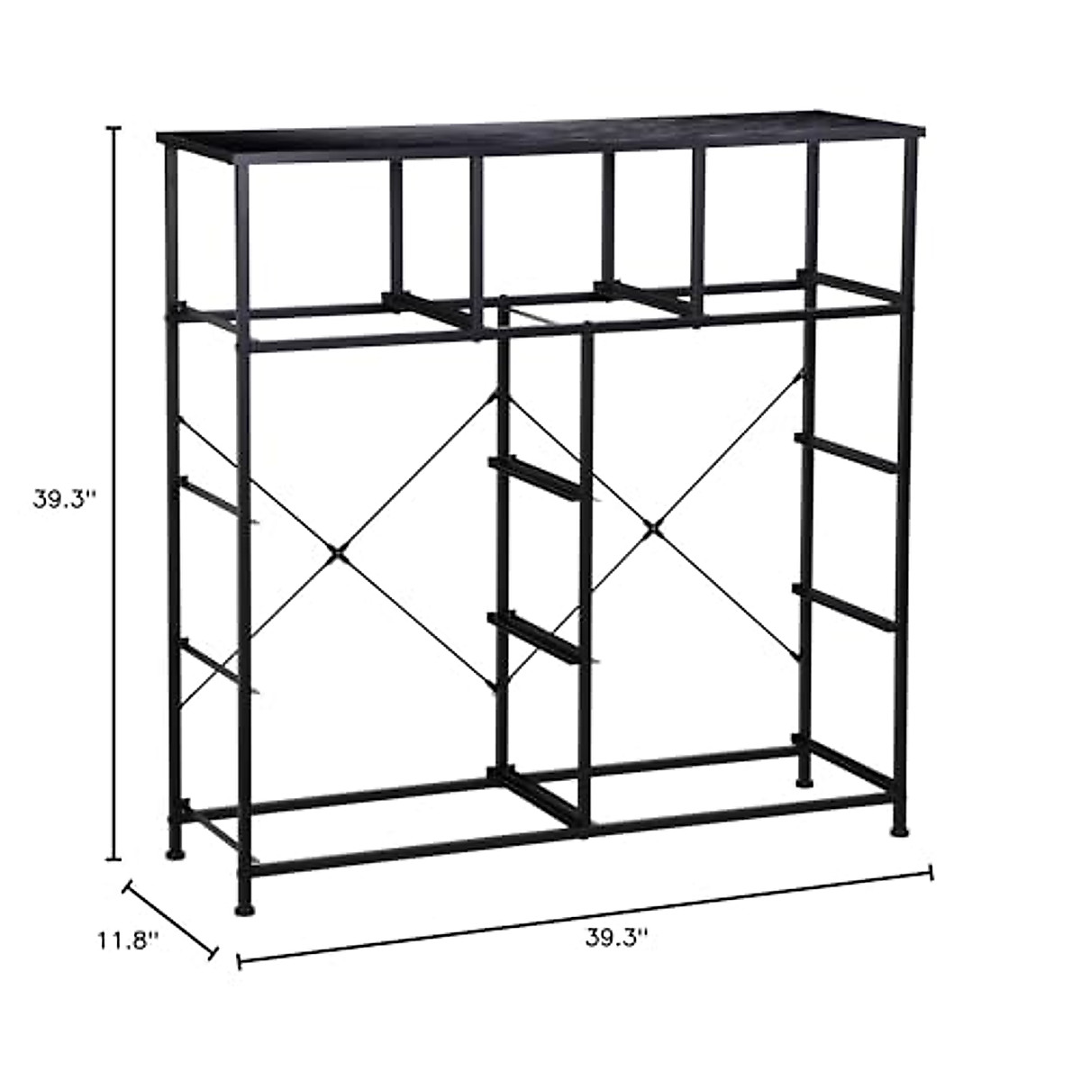 SUPER DEAL Dresser for Bedroom 9 Drawer Fabric Storage Tower Tall Chest Organizer Unit for Living Room Nursery Entryway Closets, Heavy Duty Steel Frame, Wood Top Black Grey