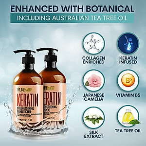 PURE NATURE Keratin Shampoo and Conditioner Set and Keratin Hair Mask