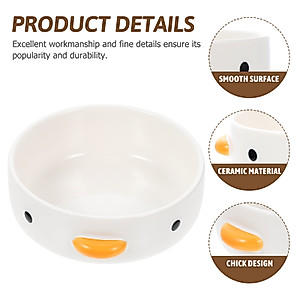 UPKOCH Funny Cute Chick Plates Mini Dessert Plate Handmade Duck Safety Ceramics Sauce Plate Hamster Bowl Bird Food Bowl.
