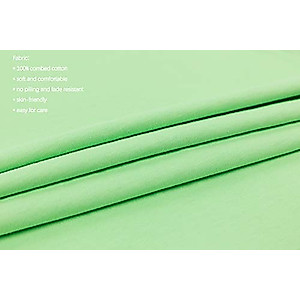 ALWAYSONE Kid's Short Sleeve T-Shirt Girls' Cotton Jersey Tee Crewneck Boys' T-Shirts Solid and Striped Tee Shirt 3-12 Years (Light Green-m)