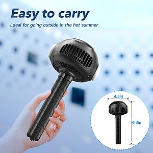 Inverter Table Fans With LED Lights｜USB Fans Rechargeable 4000mAh Portable Robot Flexible Tripod Clip ｜4 Speeds 360°Adjustment, for Baby Stroller, Bedside, Desktop｜Where You Can Stand and Hang (Black)