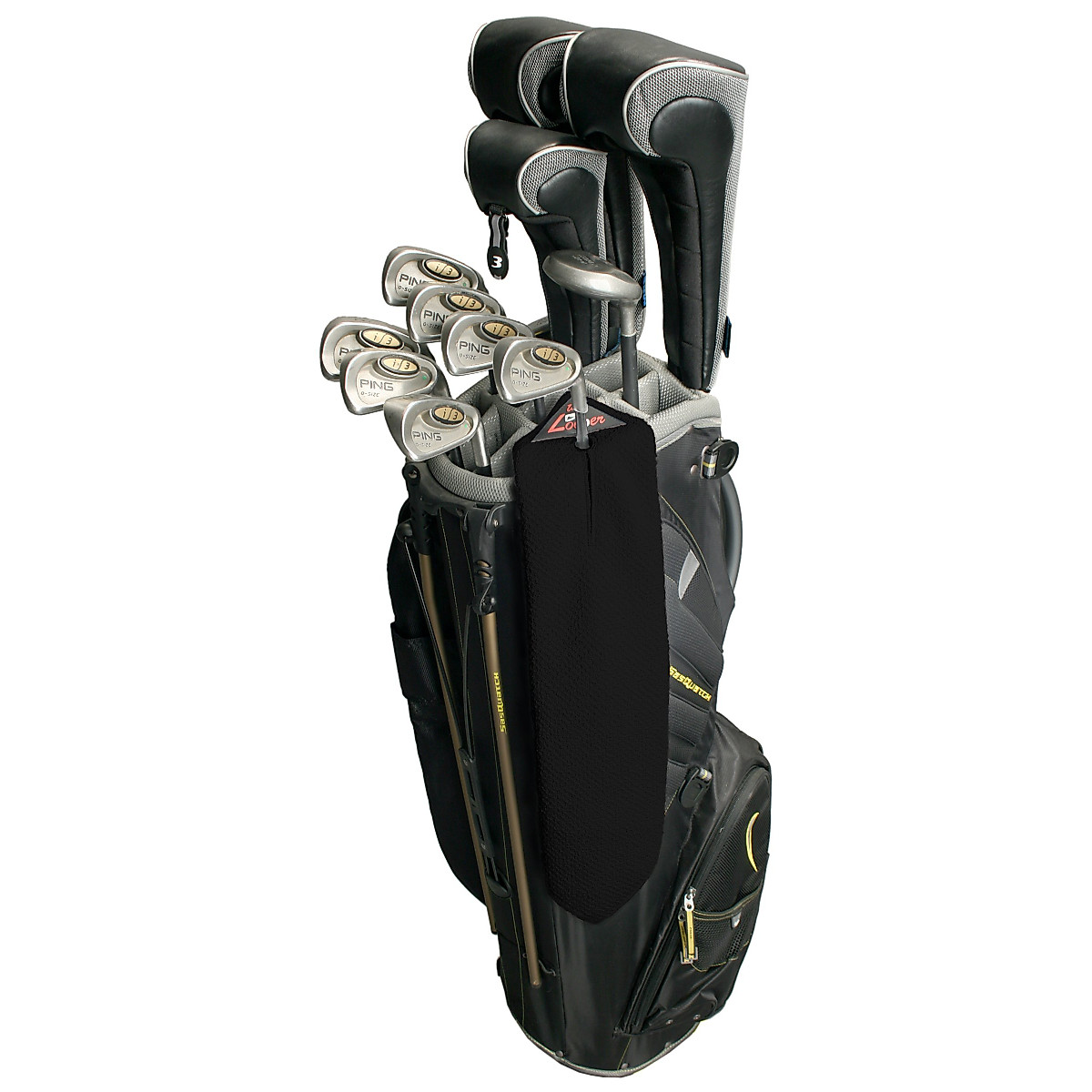 ProActive Sports Looper Microfiber Tri Fold Golf Towel (Black)