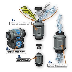 Frankford Arsenal Platinum Series Rotary Tumbler with 7-Liter Capacity, Clear Viewing Lids, and Auto Shut-Off for Reloading, Cleaning and Wet Tumbling Brass Cases gray