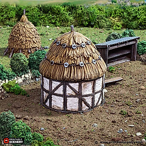 Small Round House Set DND Terrain for Dungeons and Dragons Terrain, D&D, Pathfinder, Warhammer 40k, Miniatures, D and D, Dungeons and Dragons Gifts, Dungeon Master