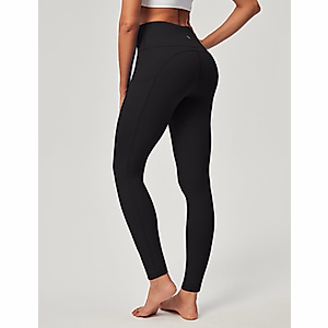 IUGA Compression Leggings for Women Tummy Control No Front Seam Leggings with Pockets High Waisted Workout Yoga Pants Black