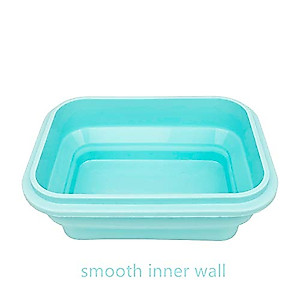 CARTINTS Microwave and Oven Safe 100% Silicone Food Storage Containers Collapsible Bowls with lids, For Travel, Camping or Baking, (800ml, Blue, 1 Pack)