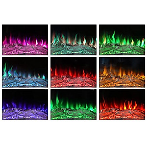 DACOM 29'' Wood Electric Fireplace Mantel- Package Freestanding Heater Corner Firebox with Log Hearth and AdjustableRemote Control