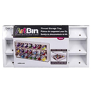 ArtBin 6820AG Thread Storage Tray, Sewing & Craft Organizer Unit, Holds Up to 21 Spools of Thread, White