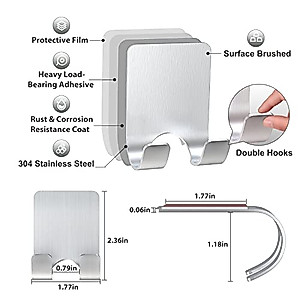 VIS'V 2 Pcs Suction Cup Hooks and 2 Pcs Adhesive Razor Hooks
