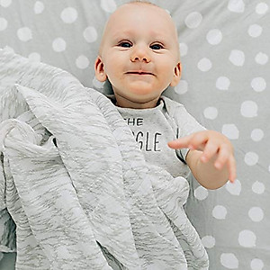 Crib Sheet Set | Toddler Sheet Set 2 Pack 100% Jersey Cotton Grey and White Abstract Stripes and Dots by Ely's & Co