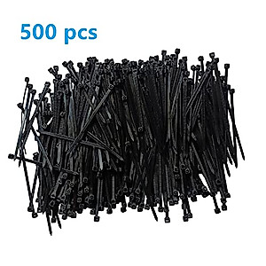 Zip Ties 4 inch 500 pcs Cable Zip Ties with 40 Pounds Tensile Strength, Black Cable Ties, Heavy Duty Self-Locking Black Nylon Tie Wraps for Indoor and Outdoor (4 inch 500 pcs, Black)
