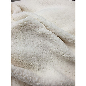 Minky Sherpa Faux Fur Fabric 60" Wide Sold by The Yard (Ivory)