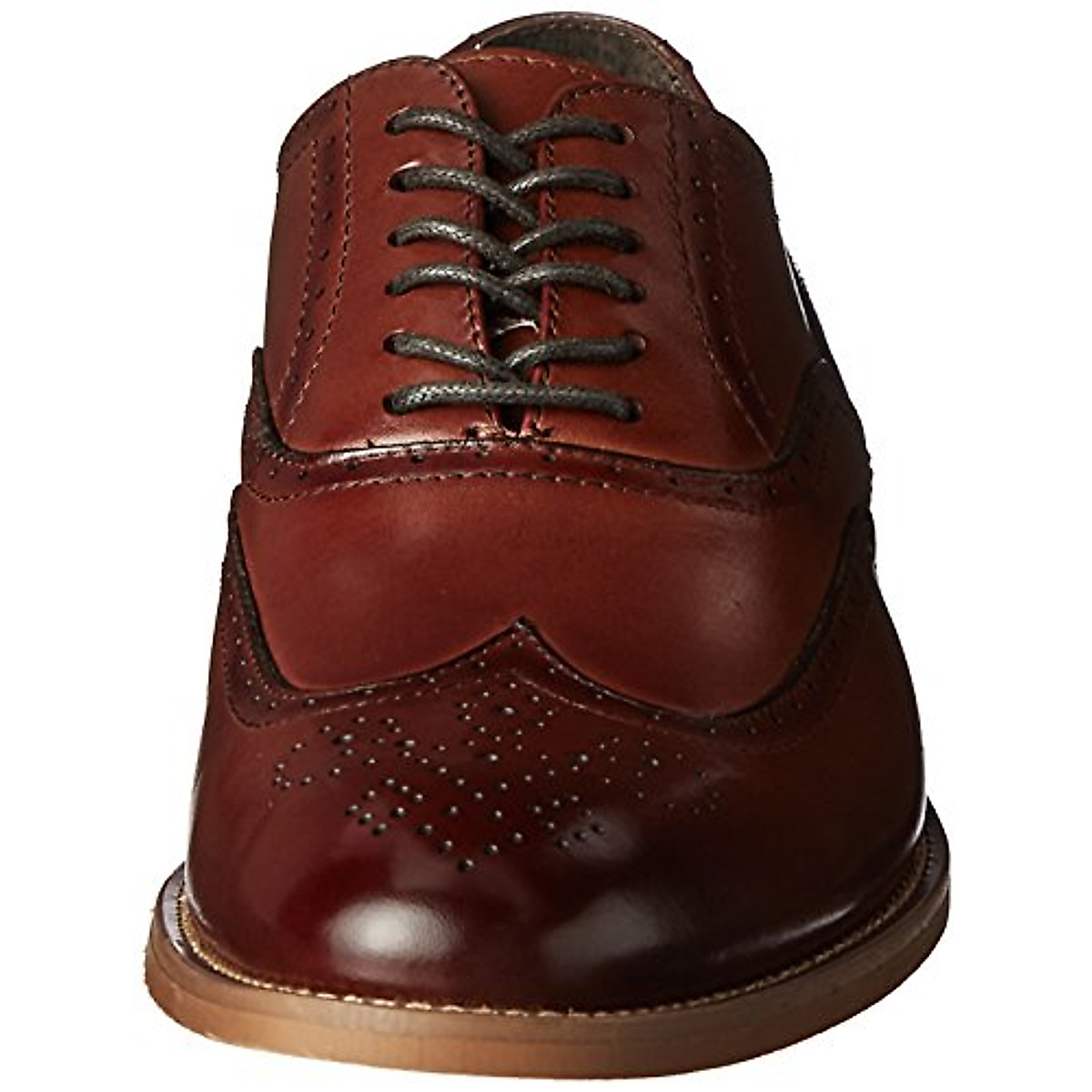 Stacy Adams Men's Dunbar-Wingtip Oxford, Cognac, 10.5 W US