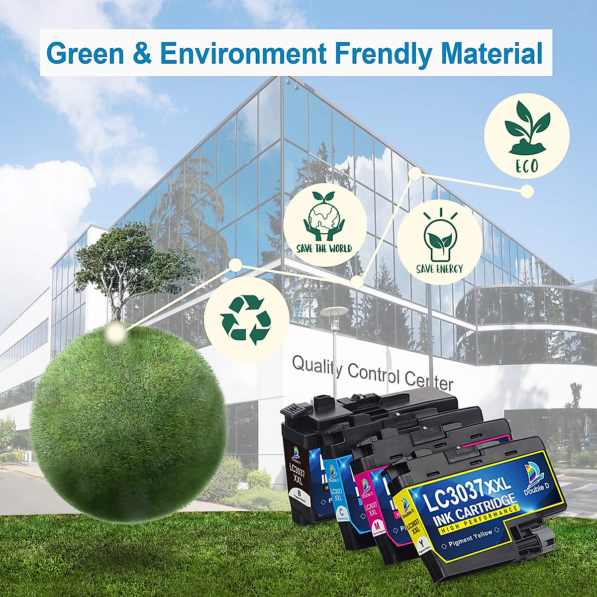 DOUBLE D LC3037 Ink Cartridges Compatible Replacement for Brother LC3037 LC3037XXL LC3039, High Yield use with MFC-J6945DW MFC-J5845DW XL MFC-J5945DW MFC-J6545DW XL (1 Each of lc3037 BK/C/M/Y) 4PK