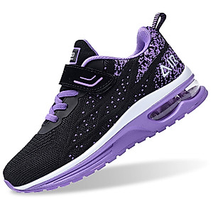 PERSOUL Air Shoes for Boys Girls Kids Children Tennis Sports Athletic Gym Running Sneakers (Violet Size 7 Toddler)