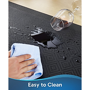 Ophanie Anti Fatigue Cushioned Mat, 9/10 inch Thick, Kitchen mats for Floor, Kitchen Rugs, Waterproof,Comfort Ergonomic Standing Mat for Office, Home, Sink, 20x32 Black Non-Slip Ridged Bottom