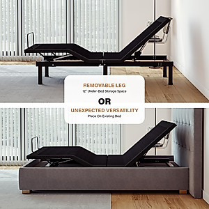 EGOHOME Split King Adjustable Bed Frame with Wireless Remote for Independent Head and Foot Incline, Metal Foldable Electric Bed Base for Zero Gravity, Anti-Snore, Easy Assembly, Double Twin XL