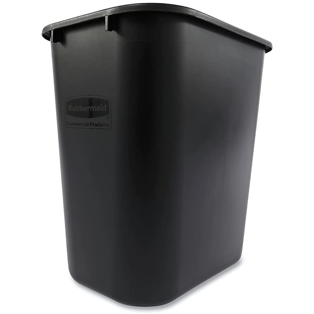Rubbermaid Commercial Rubbermaid 295600BK Deskside Plastic Wastebasket, Rectangular, 7 gal, Black (2)